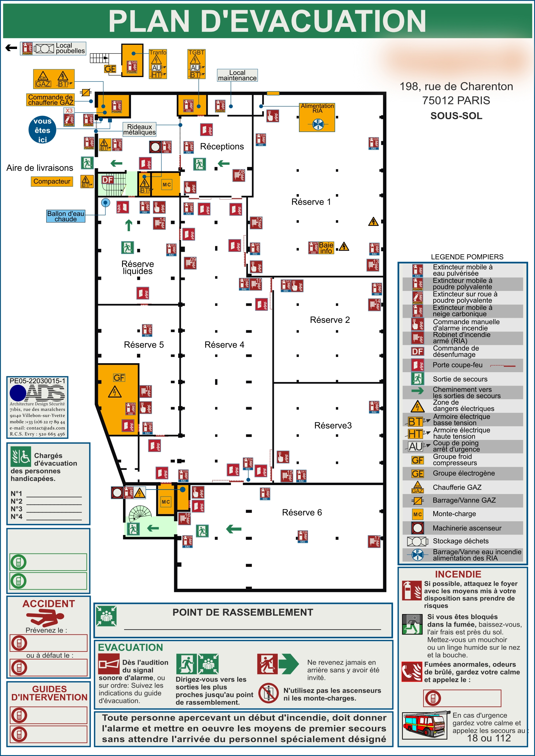 Plans de sécurité incendie – PLANS INCENDIES : intervention et évacuation